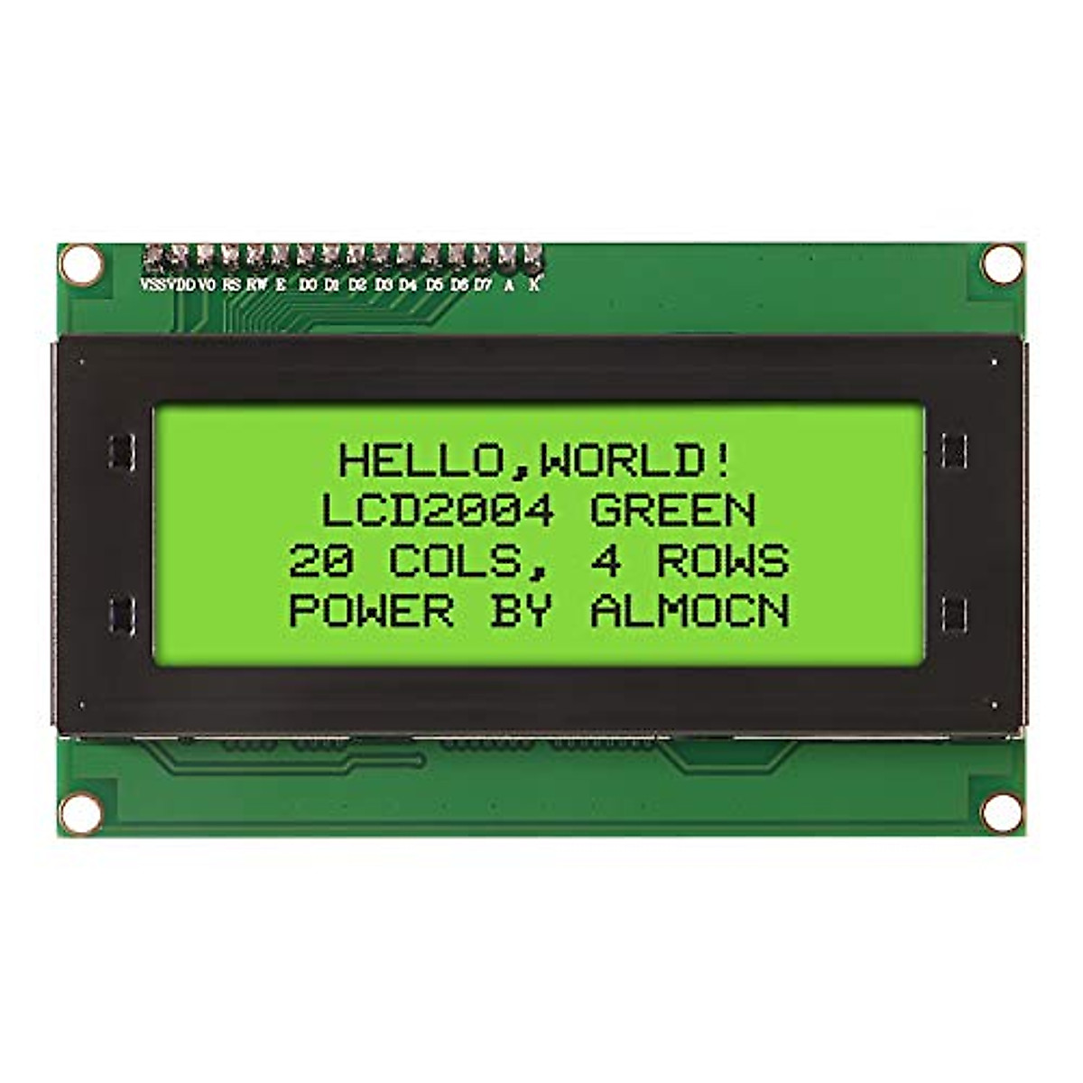 ALMOCN IIC I2C TWI Serial 2004 20x4 LCD Display Module with I2C Interface Adapter Green Backlight for Arduino MEGA256(Green)
