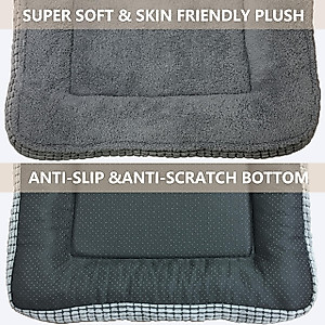 WINDRACING Dog Crate Bed for Large, Medium Dog, Washable Dog Bed for Crate with Bolster, Pet Crate Beds for Large Sized Dogs with Removable Cover and Non Skid Bottom, 36 x 23, Gray