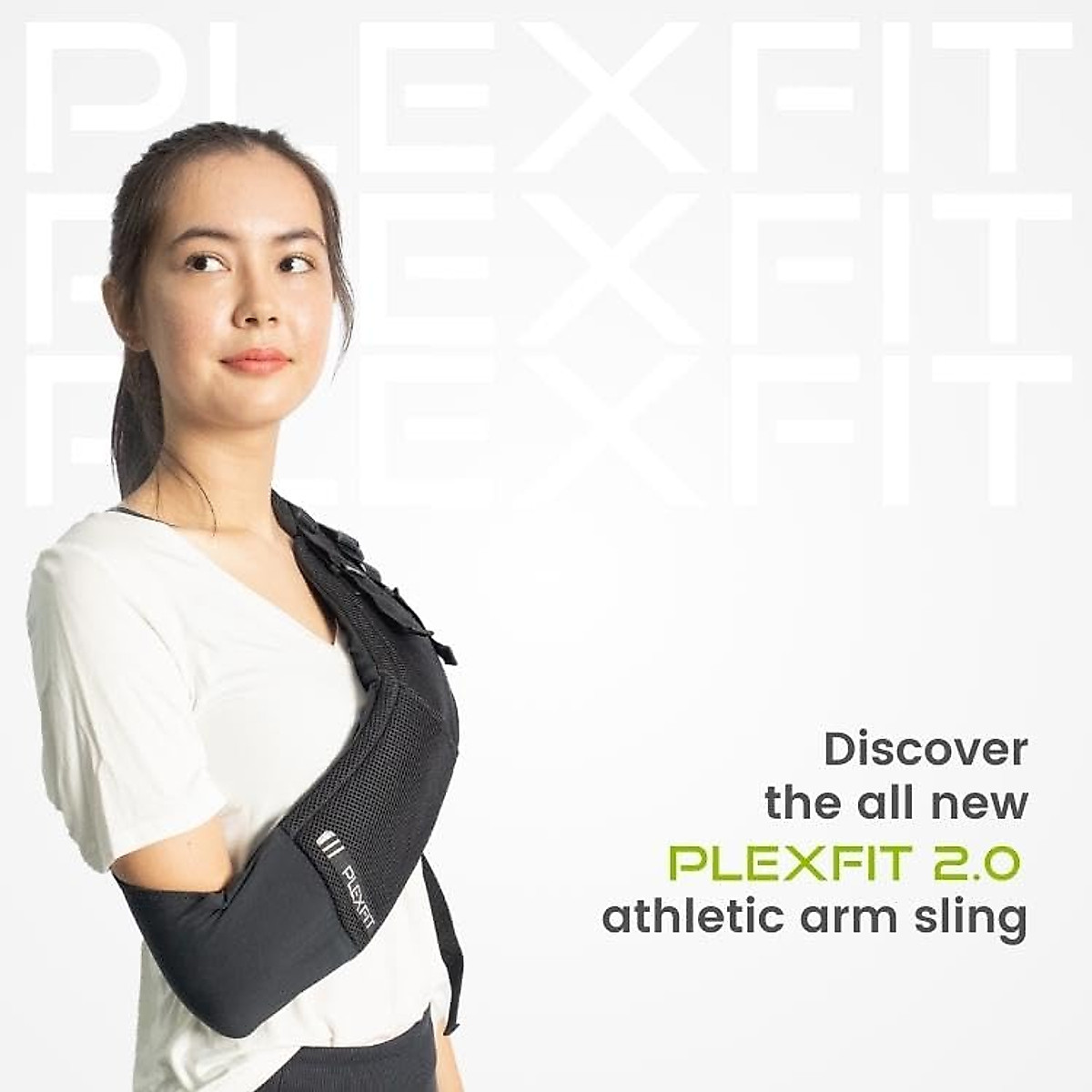 PLEXFIT Athletic Arm Sling Class A Medical Device - Shoulder Sling Immobilizer for Injury Support - For Elbow & Wrist Too - Men & Women (Large Right, Black)