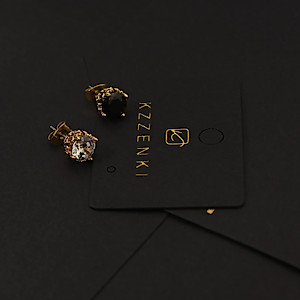 Crown Earrings Gold Earrings for Men Black and Gold Stud Earrings for Women Stainless Steel Stud Earrings Men