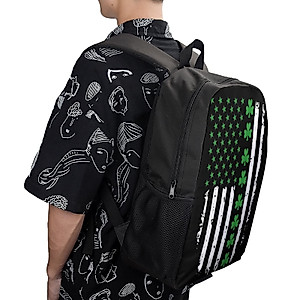 Nakgn St Patrick's Day Irish American Flag Print Kids School Backpack for Elementary Girl Boy