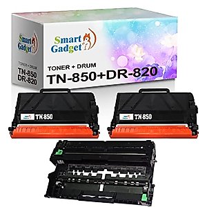 [2xToner + 1x Drum] Smart Gadget Compatible Toner&Drum Cartridge Replacement TN-850 DR-820 | Use with MFC-L5900DW HL-L6200DW HL-L6200DWT MFC-L5900DW MFC-L5800DW DCP-L5500DN Printers, black