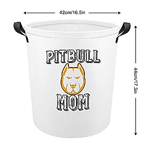 Pitbull Mama Large Laundry Basket Hamper Bag Washing with Handles for College Dorm Portable