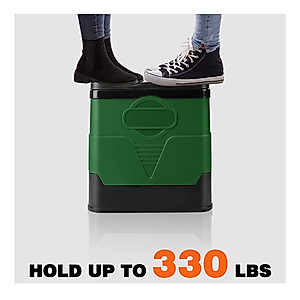 Portable toilet, portable folding toilet, folding toilet with cover, outdoor travel toilet, camping travel toilet (Green)