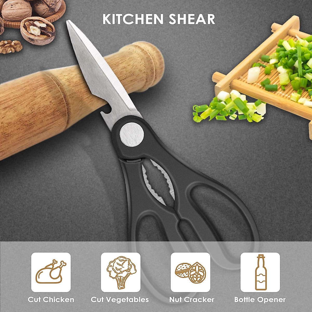 Rainbow Knife Set 18 Pcs Kitchen Knives Set Sharp Stainless Steel Knife Sets Contain 8 Steak Knives Sharpener Peeler Clear Acrylic Stand Beautiful Knife Best Gift (Black 18PCS Set)