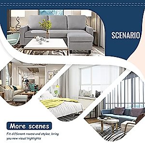 JY QAQA Convertible Sectional Sofa Couch,78’’ L-Shaped Couch with Modern Linen Fabric 3-Seat Wide Reversible Chaise for Small Space(Light Grey)