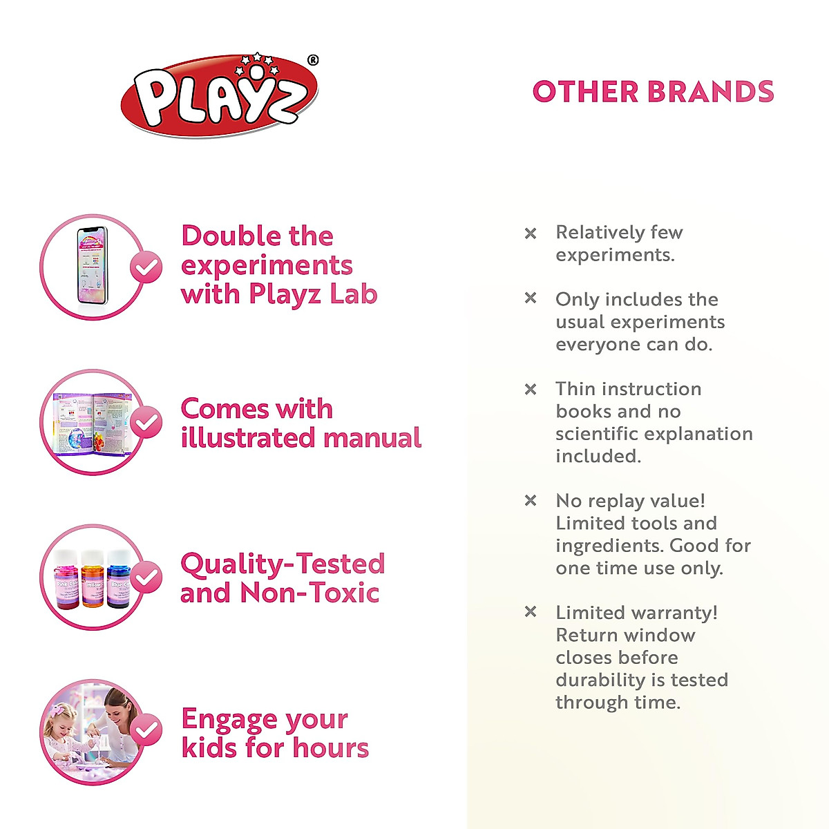 Playz Unicorn Slime & Crystals 100+ Science Experiments Kit Gift for Girls & Boys to Make Glow in The Dark Unicorn Poop, Snot, Fluffy Slime, Crystals, Putty, Arts & Crafts for Kids Age 8-12