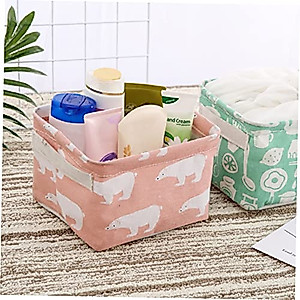 Holibanna 6pcs Cartoon Storage Basket Storage Baskets Hamper Storage Shelf Home Supplies Folding Storage Bins Storage Holder Cotton Linen Basket Storage Container Homegrown