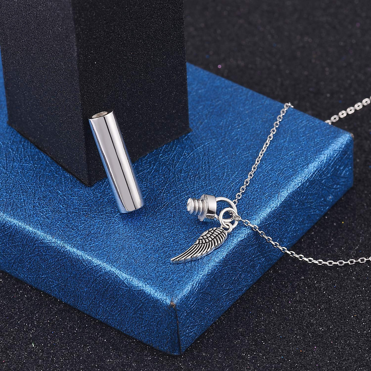 925 Sterling Silver Minimalist Urn Pendant Ash Necklace - Memorial Ashes Keepsake Exquisite Cremation Jewelry