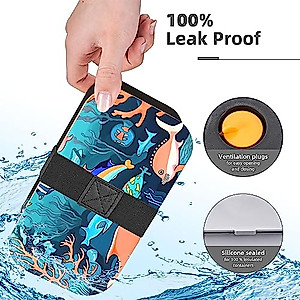 Submarine Dolphins Adult Lunch Box, Bento Box, With Cutlery Set Of 3, 2 Compartments, Rectangular, Lunch Box For Adults