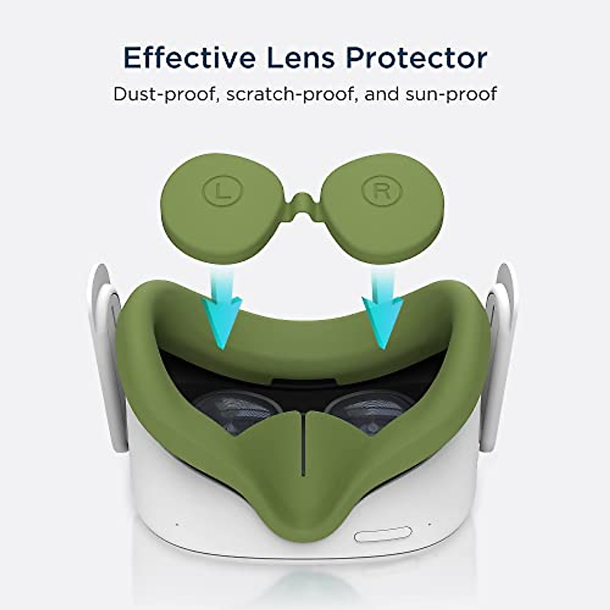 KIWI design Silicone Face Cover Pad with Lens Protector, Replacement Accessories Compatible with Quest 2