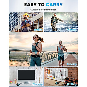 TEJINO Portable Fan, Personal Rechargeable Mini Waist Fan, 3000 mAh Battery Operated, Max 24H Working Time, 4 Speeds Clip Belt Fan for Outdoor, Indoor, Jobsite, Traveling, Gifts for Men - Black