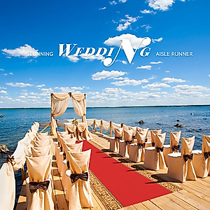 EZLucky Red Carpet Runner for Party, 2.6X15 ft, 130 GSM Felt Non-Woven Fabric, Hollywood Red Carpet for Event, Aisle Runner for Wedding Ceremony, Movie Theme Party Decorations, Red Runway Rug for Prom