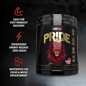 EHP Labs Pride Pre Workout Powder Energy Supplement - Sugar Free Preworkout for Men & Women, Energy Powder Boost Drink with BCAA - 280mg of Caffeine - Strawberry Snowcone (40 Servings)