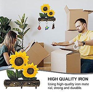 Yardwe Wall Mounted Floating Rack Hook Sunflower Entry Keychain Hanger for Entrance Coat Scarves Purses Bag Storage Organizer