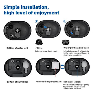 6L Humidifiers for Bedroom Large Room Home, Cool and Warm Humidifiers for Baby and Plants Mist Top Fill Desk Humidifiers Essential Oil Diffuser, Quiet Humidifiers with Adjustable Mist,360°Nozzle-Midnight Black