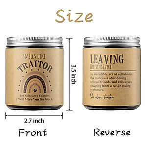 WATINC Jar Candles Gifts for Coworker Lavender Scented Candle Funny Retirement Leaving Gift from Coworkers 32H Burning 10oz Natural Soy Wax Stress Relief Aromatherapy Going Away Candle for Women Men