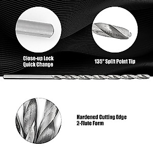 Extra Long Drill Bit Set, 5Pcs 150mm~160mm High Speed Steel Straight Shank Tool Wood Drill Bits Set 2-5 mm