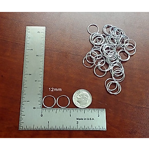 14k White Gold Round Flexible Small little Thin Continuous Endless Hoop Earrings Real Pure Gold Hoops 12mm (0.47 inch)