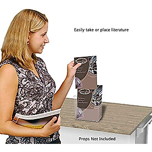 Marketing Holders 5.5" Brochure Holder Wall Mount or Countertop with Hardware Menu Pamphlets Holder Calling Cards Literature Certificate Gift Display Rack Security for Amusement Parks