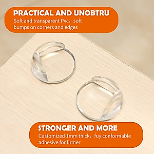 Clear Corner Guards PVC Table Corner Protectors,Clear Edge Bumpers,High Resistant Adhesive Gel,Corner Protector for Baby,Kids,Furniture,Cabinet,Glass,Coffee Table (12 Fillet)