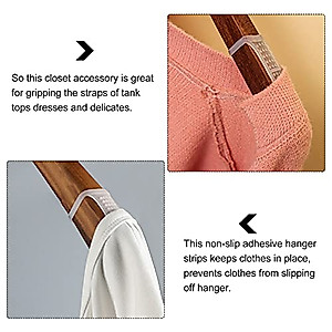 DOITOOL Hanger Grip Strip 50PCS Clear Non- Slip Rubber Clothes Hanger Grips, Clothing Hanger Strips Windproof Silicone Clothes Hanging Accessories Hanging Clothes Gripper