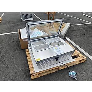 Gelato Freezer Display Case Dipping Cabinet Pan Ice cream Countertop White Frame 4 Pan DW-67L