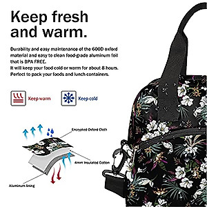 CFPolar Flower Insulated Lunch Box for Kids, Unisex, Polyester, Flower, Durable, Reusable, Leakproof, 11.8 x 7 x 10.2 in