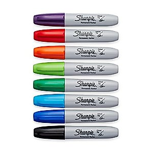 SHARPIE Permanent Markers, Chisel Tip, Classic Colors, 8 Count