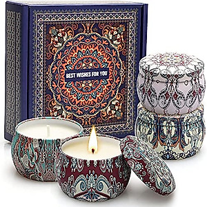 4 Pack Scented Candles Gifts for Women,120H Burning Aromatherapy Stress Relief Candles Birthday Gifts for Women,Ideal Candles Gifts Set Mother's Days Gifts for Her