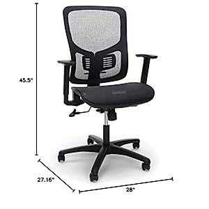 OFM Essentials Collection Mesh Seat Ergonomic Office Chair with Lumbar Support, in Black