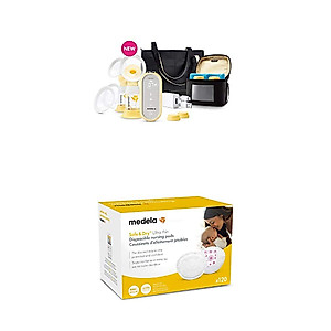 Medela Freestyle Flex Breast Pump and Ultra Thin Disposable Nursing Pads 120 Count, Closed System Quiet Portable Breastpump, Bra Pads with Leakproof Design, Contoured for Optimal Fit and Discretion