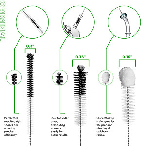 Pipe Perfect | Original (Mid-Sized) | 7pcs Multi-Purpose Brush Pack | Pipe Cleaner for Small Pipe and Tube Cleaning Brush Kit