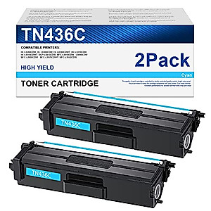MSOTFUN Compatible TN-436C Toner Replacement for Brother TN436 TN-436 High Yield HL-L8360 L9310 MFC-L8900 L9570 Printer (2 Pack, Cyan)
