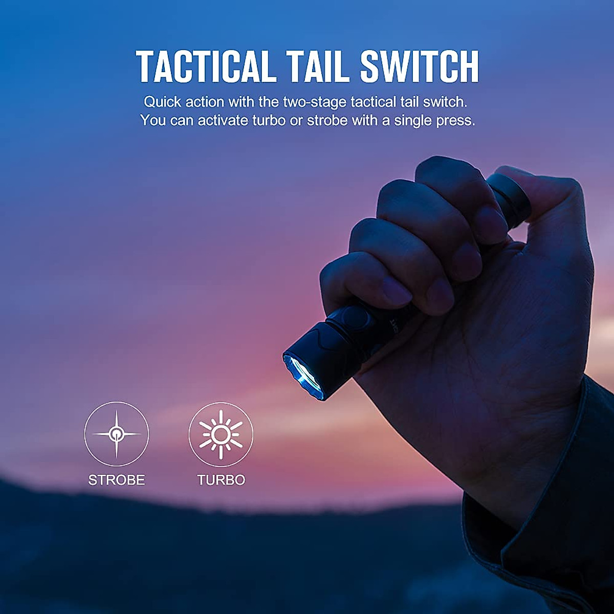 OLIGHT Warrior Mini2 1750 Lumens Rechargeable Tactical Flashlight with Dual Switch and Proximity Sensor, High Performance LED Flashlights for EDC, Outdoor, Camping and Emergency (Black)