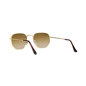 Ray-Ban RB3548 Hexagonal Sunglasses, Gold/Clear Gradient Brown, 54 mm