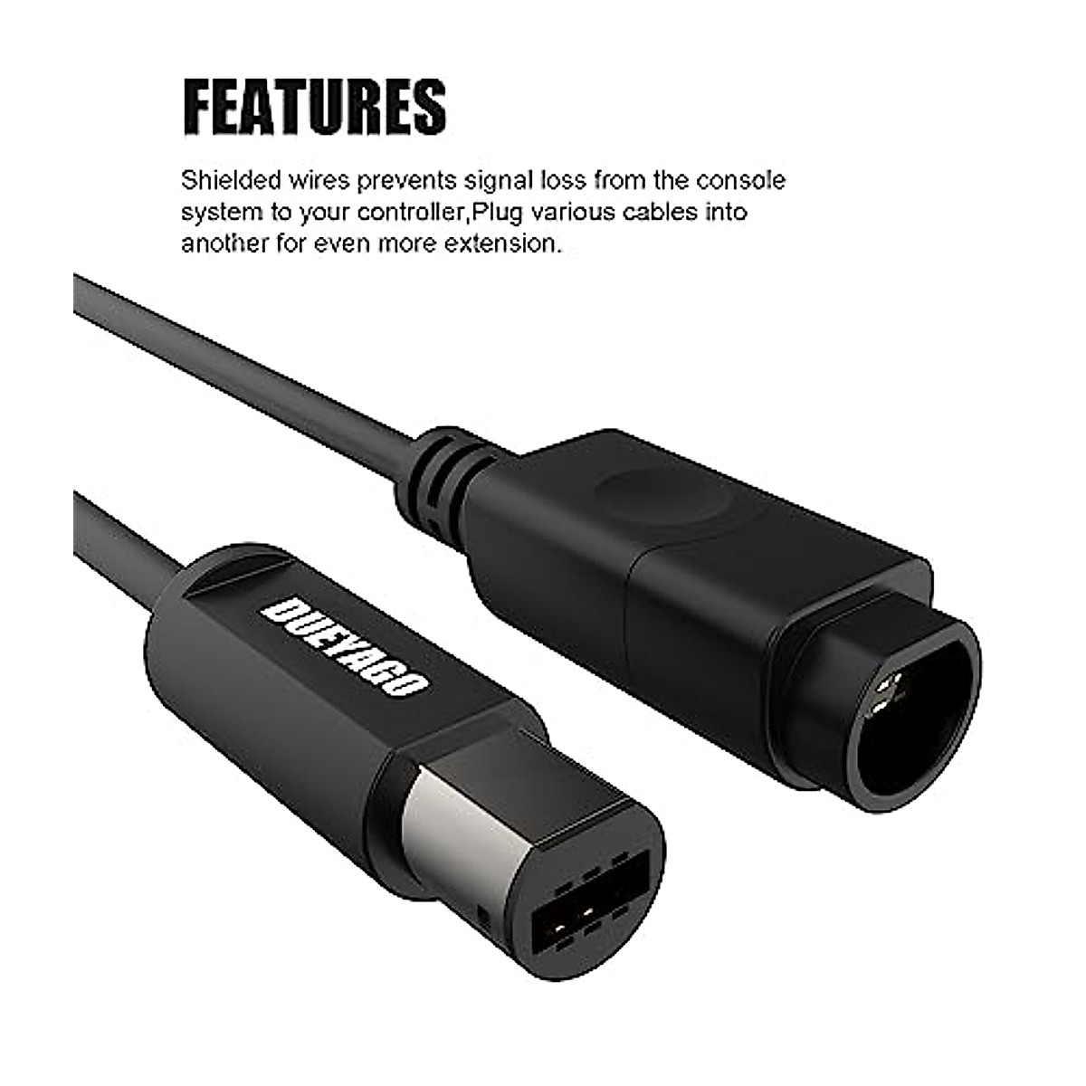 DUEYAGO WiiGamecube Controller Extension Cable for Wii Gamecube GCN - 2pack/6.6ft