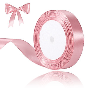 Pink Ribbon 1 Inch Pink Satin Ribbon Stocking Stuffers for Wedding Party Christmas Decorations Pink Bows Making Flower Bouquet Wrapping