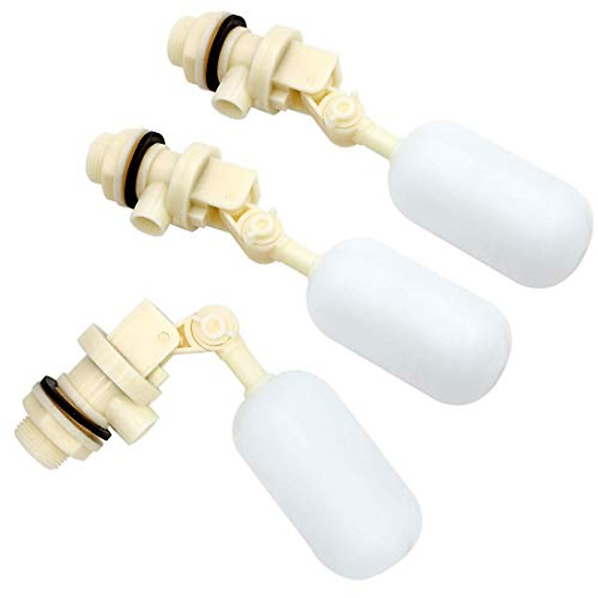 3 Pack Float Valve with Adjustable Arm Stable Water Float Valve Shut Off 1/2" Automatic Waterer Float Ball Valve Fill Feed Tank Water Trough for Horse Cattle Goat Pig Dog