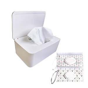 Baby Wipe Dispenser Set Baby Wipes Case and Pouches, Baby Wipe Holder Keeps Wipes Fresh, Perfect Look Wipe Containers with Sealing Design