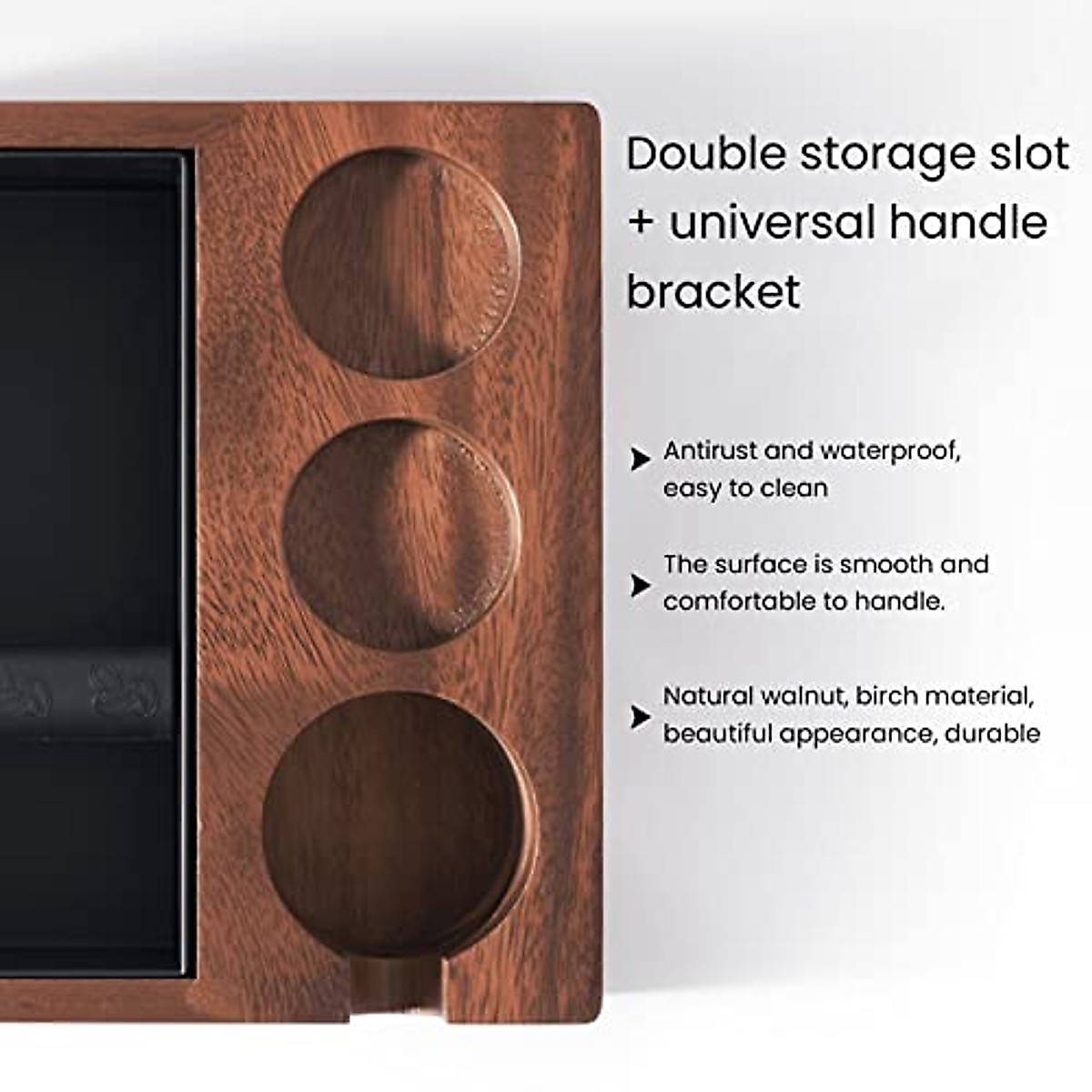 Wooden Coffee Filter Tamper, Holder Wooden Tamper Mat Stand, Portafilter Tamper Station Wooden Base