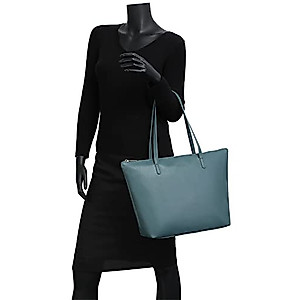 NNEE Water Resistance Light Weight Leather Tote Bag Big Capacity Handbag Shoulder Bag - Dark Green