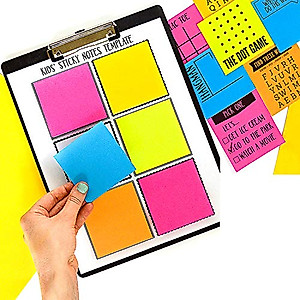 Sticky Notes 3x3, 6 Color Bright Colorful Sticky Pad, 6 Pads/Pack, 100 Sheets/Pad, Self-Sticky Note Pads (Yellow, Green, Blue, Orange, Pink, Rose)