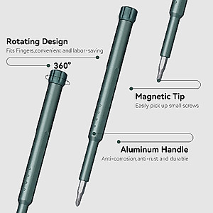 KBCSUN Small Screwdriver Set, 45 in 1 Magnetic Mini Screwdriver Set with Case, Bearing Steel Multi Screw Driver Bit Set Repair Tool Kit, Precision Pocket Screwdriver for Glasses, PC, Watch, Electronic