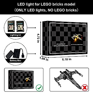 Vaodest LED Light for Lego Star War Luke Skywalker X-Wing 75301 Set,Design and Configuration Compatible with Model 75301(LED Light Only, Not Building Block Kit)