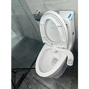 Toswin Left Handed Bidet Ultra Slim Left Hand Bidet Attachment with Dual Front & Rear Nozzles and Adjustable Water Pressure - Control Panel on Left Side-Silver Knob