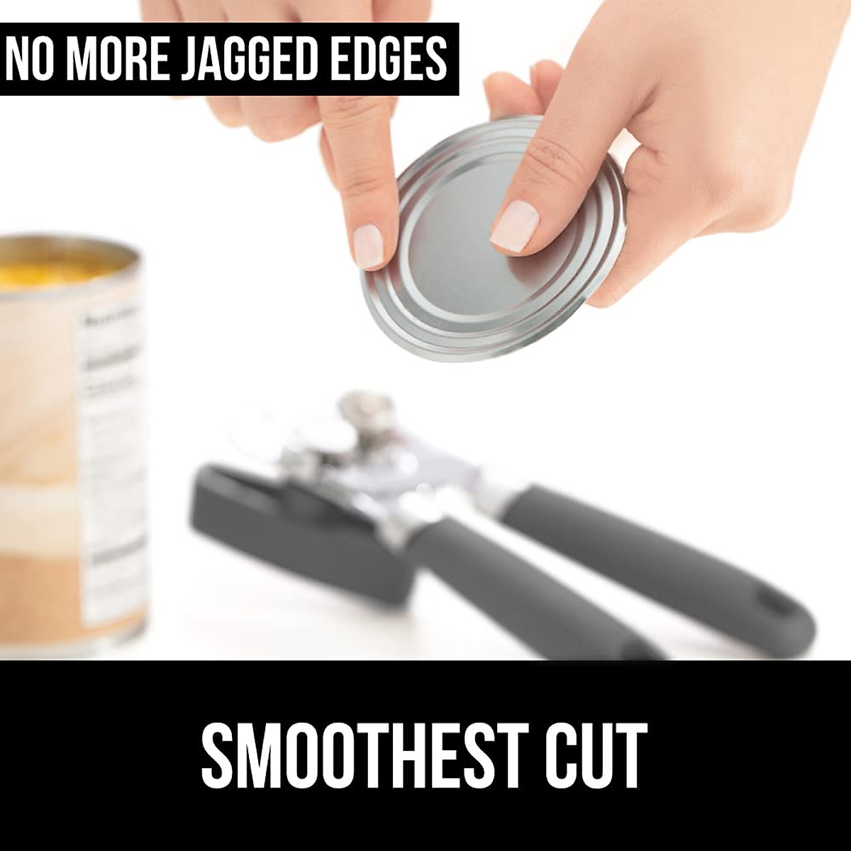 Gorilla Grip Manual Can Opener and Pizza Cutter, Can Opener Includes Built in Bottle Opener, Pizza Cutter is Rust Resistant, Both in Gray Color, 2 Item Bundle