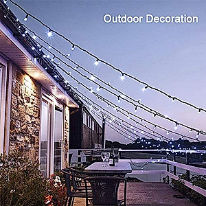 woohaha 2 Pack Solar String Lights Outdoor, 39ft 100 LED 8 Modes Waterproof Fairy Lights, Decoration for Garden Tree Patio Yard Wedding Party (100L-Cool White)