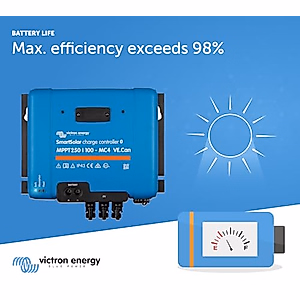 Victron Energy SmartSolar MPPT MC4 VE.Can 250V 100 amp 12/24/36/48-Volt Solar Charge Controller (Bluetooth)