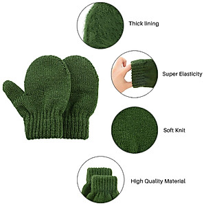 Kids Winter Toddler Mittens Multicolor Soft Knitted Gloves Thick Cold Protection Mitten Color Set 3